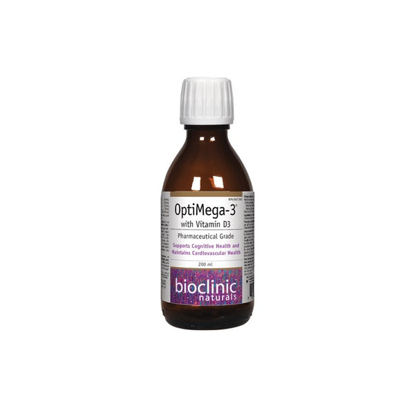 OptiMega-3 with Vitamin D3, 200 mL Liquid by Bioclinic I NaturalRx